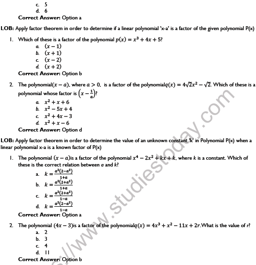 CBSE Class 9 Mathematics Polynomials Worksheet Set D CBSE Class 9 Mathematics Polynomials Worksheet Set D